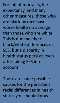 Social Justice in Public Health - SES, Race & Ethnicity